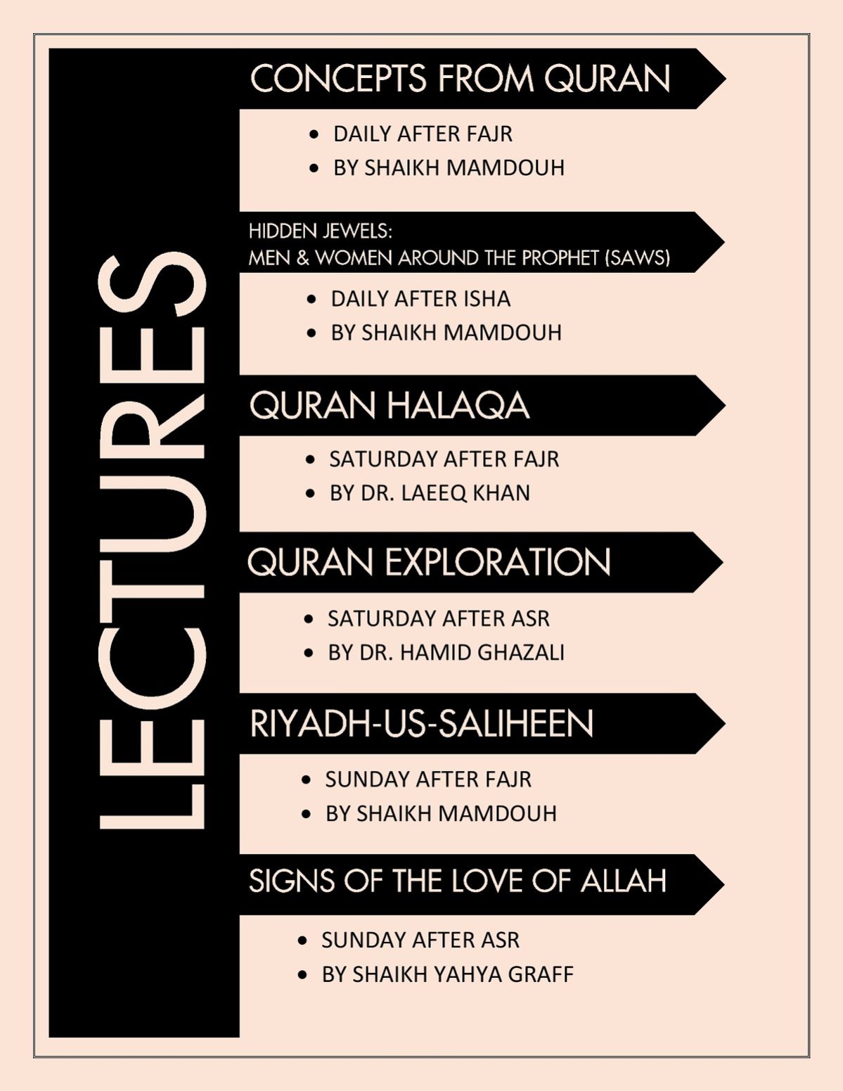 Ramadan Lectures Timings – Masjid AlSalam